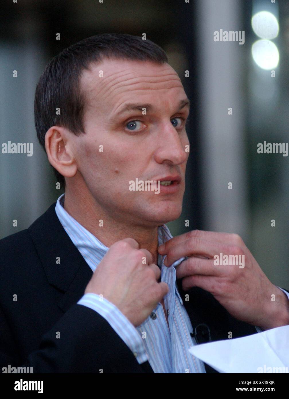 Dr Who actor Christopher Ecclestone arrives for the wrap party at St ...
