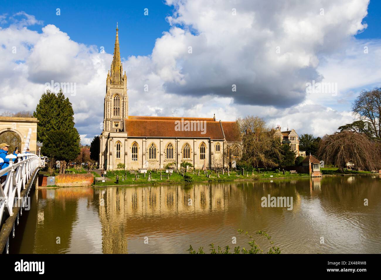 All Saints parish church on the banks of the River Thames, from the ...