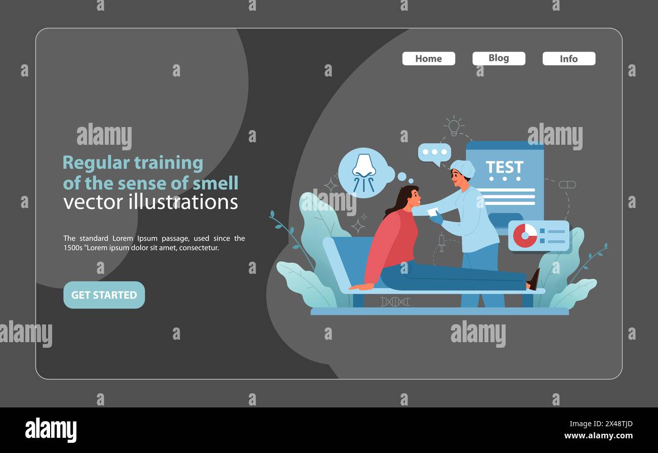 Olfactory Training Illustration. A patient engages in a sense of smell ...