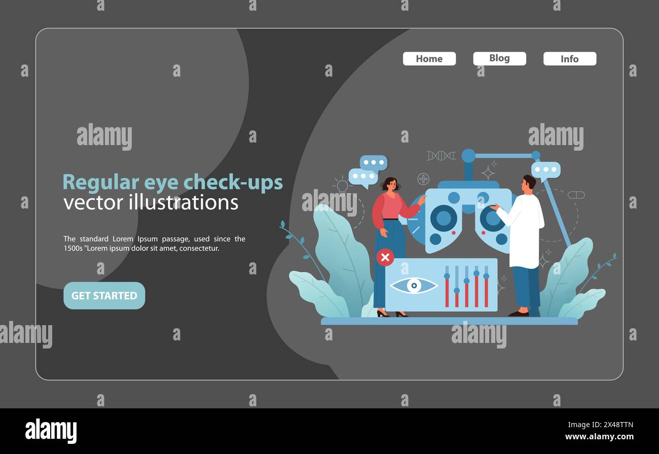 Regular Eye Check-Ups Illustration. A patient engages with eye ...