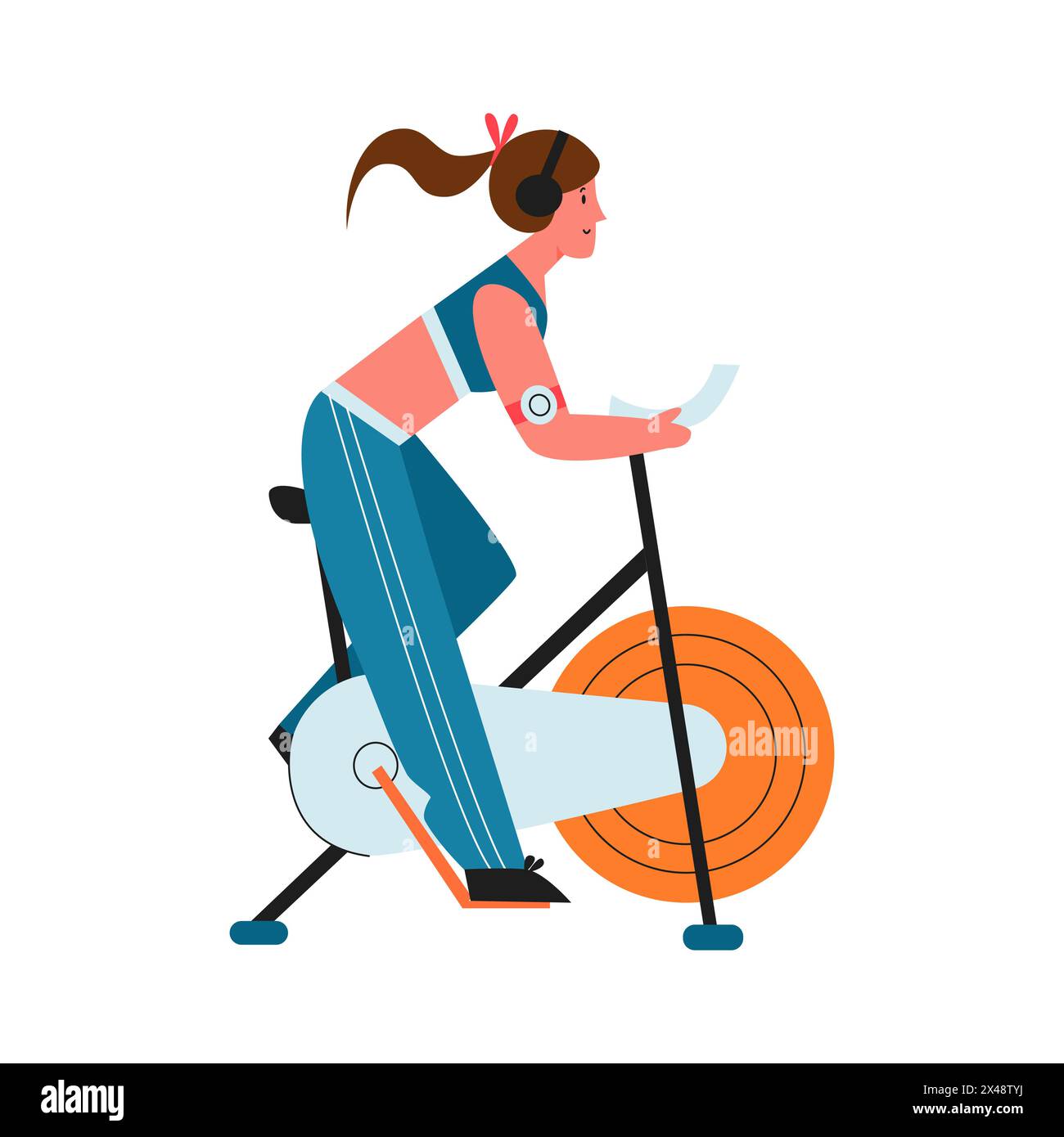 Stationary bicycle home Stock Vector Images - Alamy