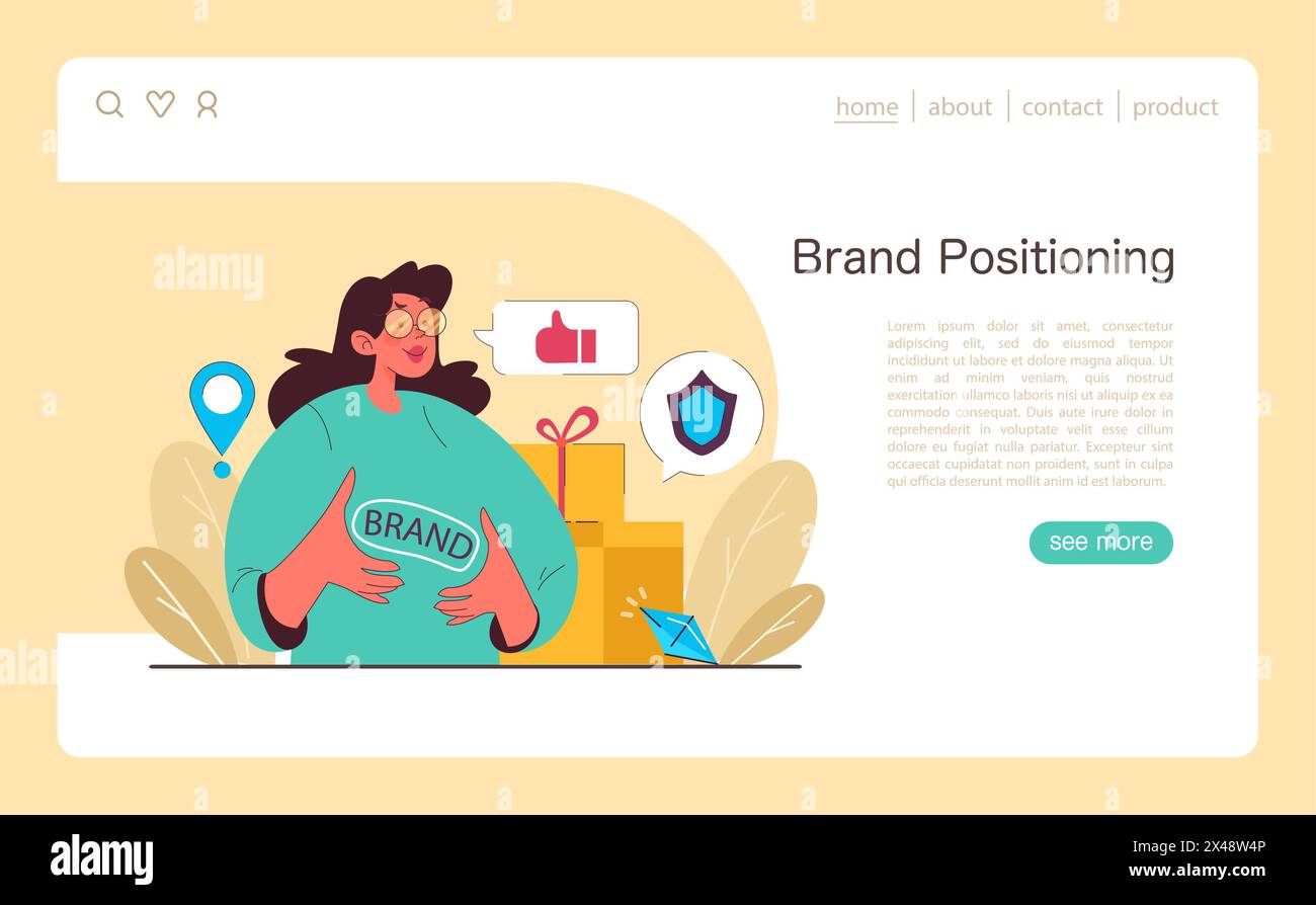 Brand Positioning concept. An illustration presenting strategies to ...