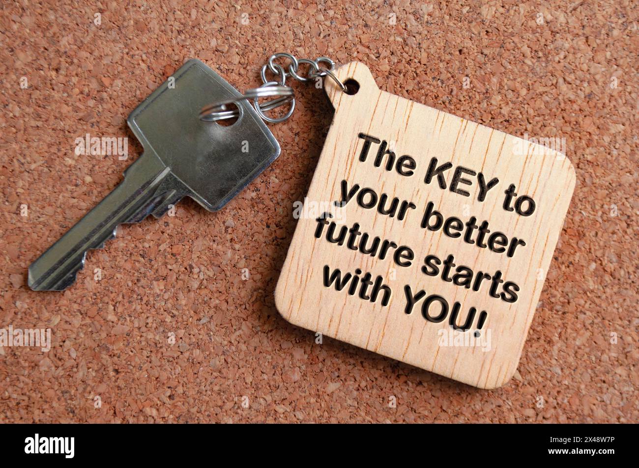 The key to your better future starts with you text. Inspirational and ...