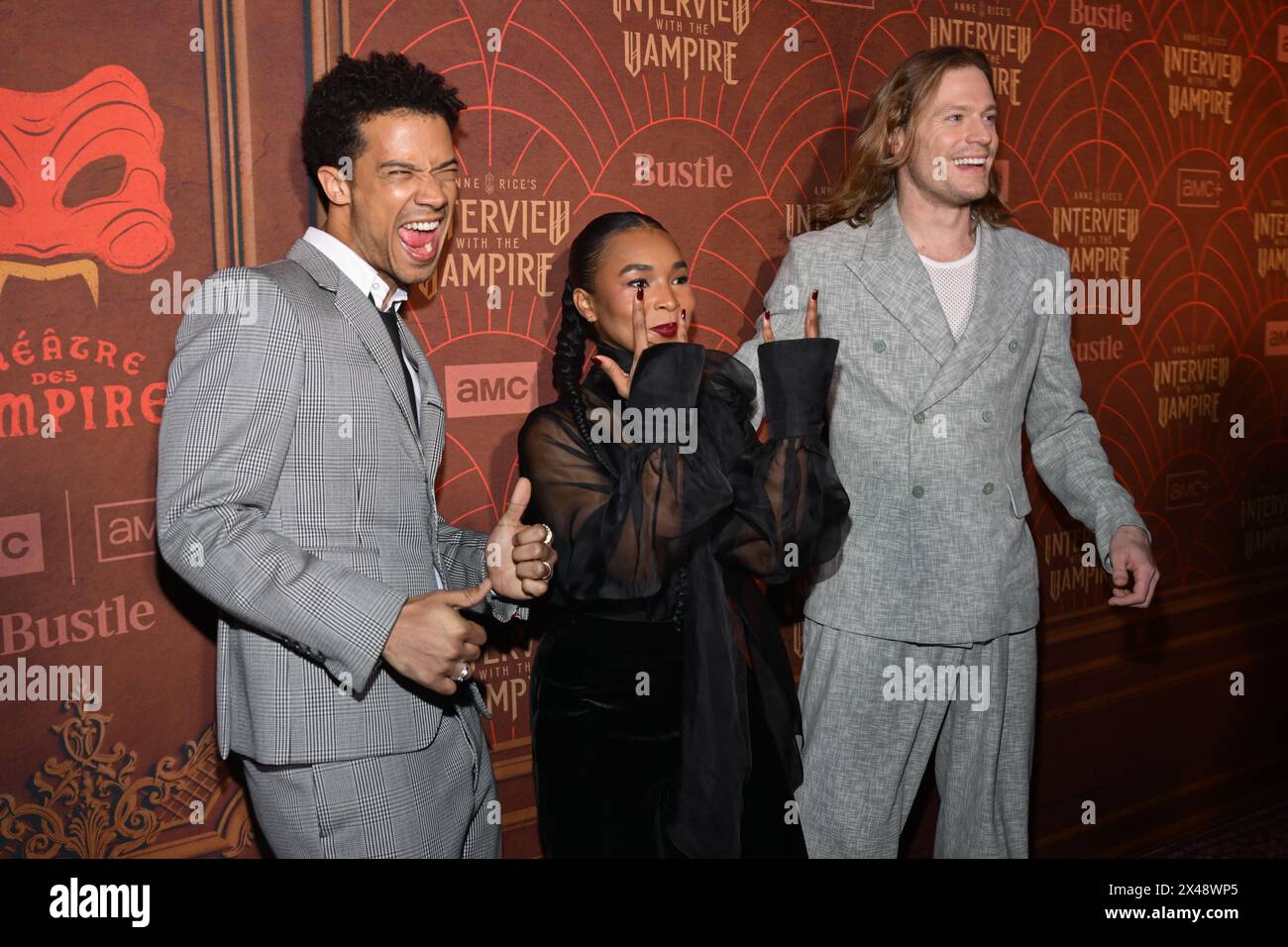 Jacob Anderson, Delainey Hayles and Sam Reid Stock Photo - Alamy
