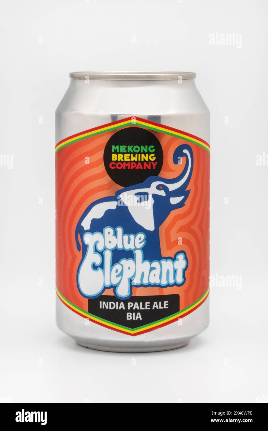 A tin of Blue Elephant India Pale Ale beer Stock Photo - Alamy