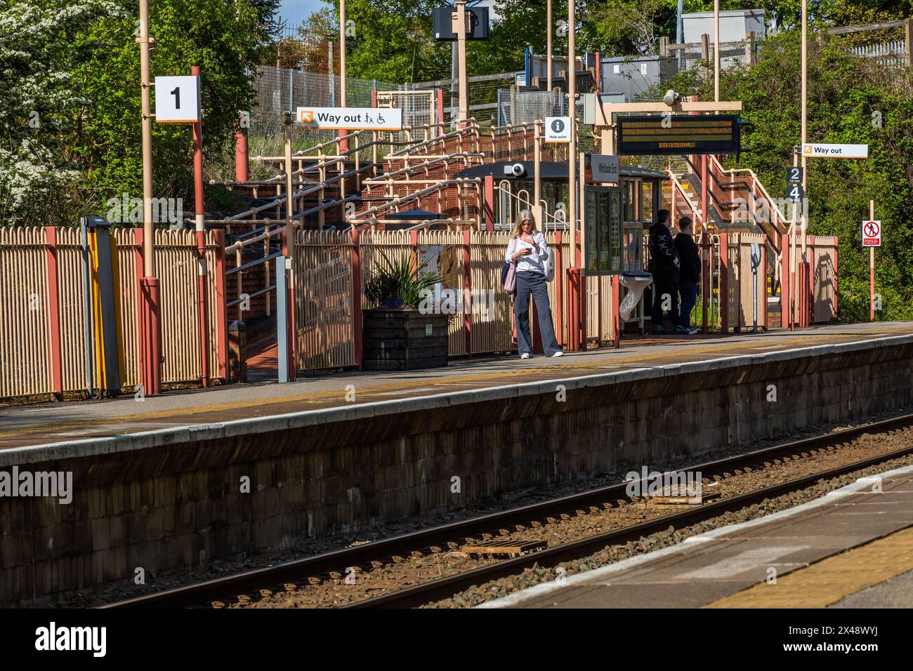 passengers on platform railway british rail network rail station west ...