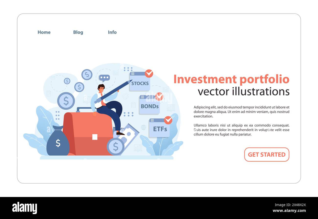 Investment portfolio concept. Energetic investor balances atop a ...