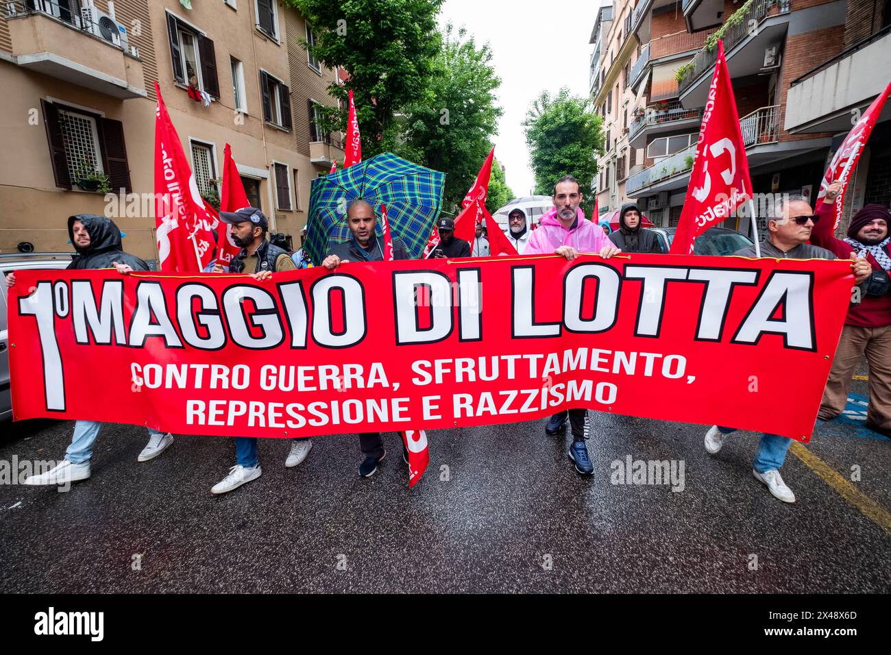 Rome, Italy. 1st May, 2024. Hundreds of workers from COBAS trade union ...