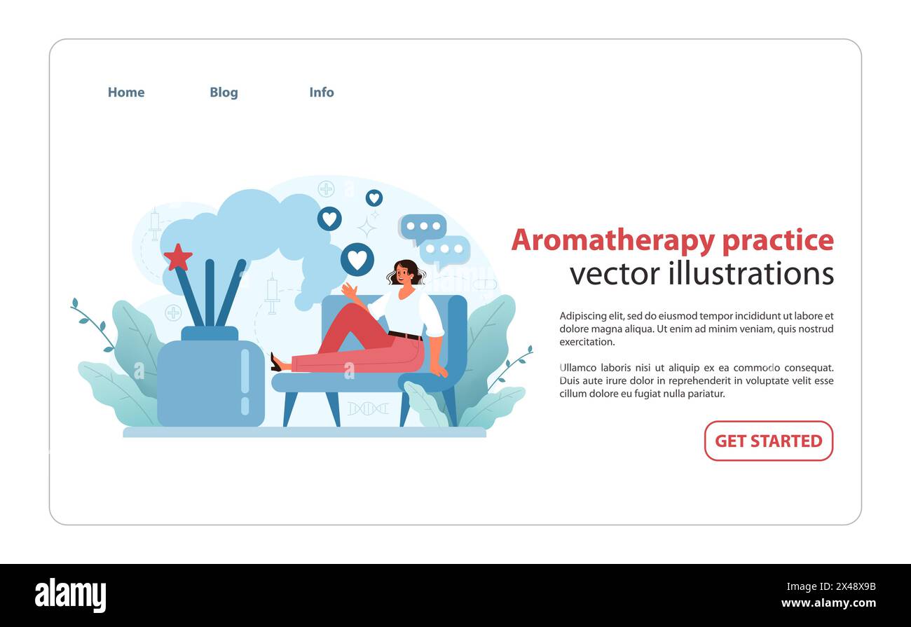 Aromatherapy Session Illustration. A serene setting depicts a woman ...