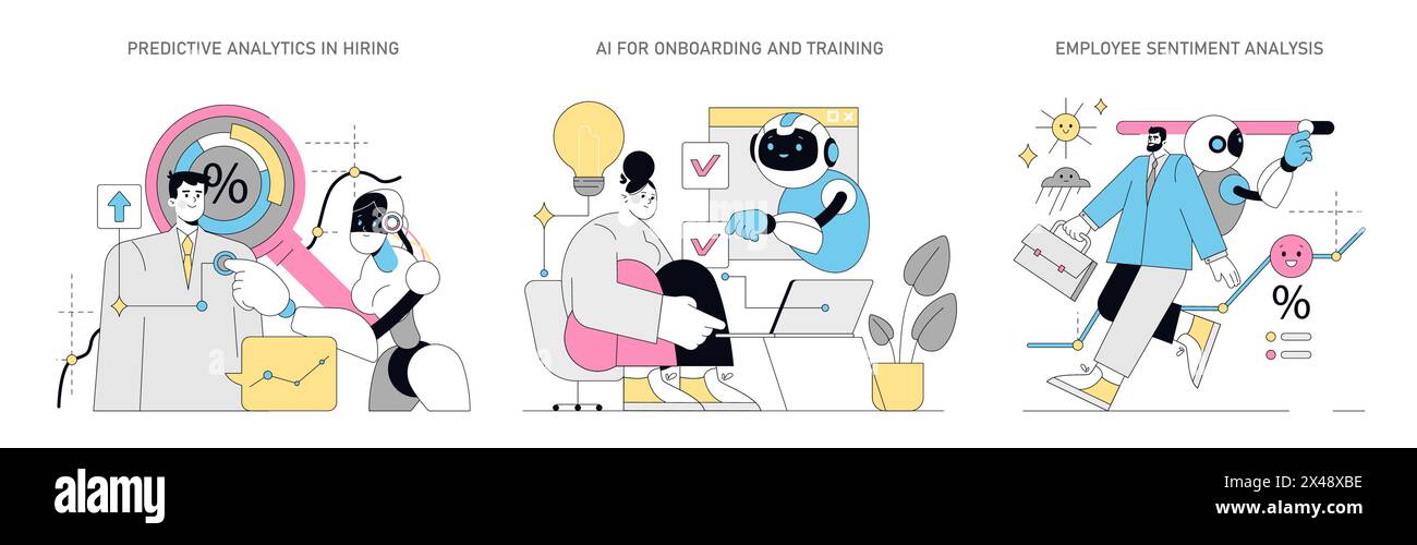 AI in HR set. Streamlining talent acquisition, employee onboarding and ... AI in HR set. Streamlining talent acquisition, employee onboarding and ...