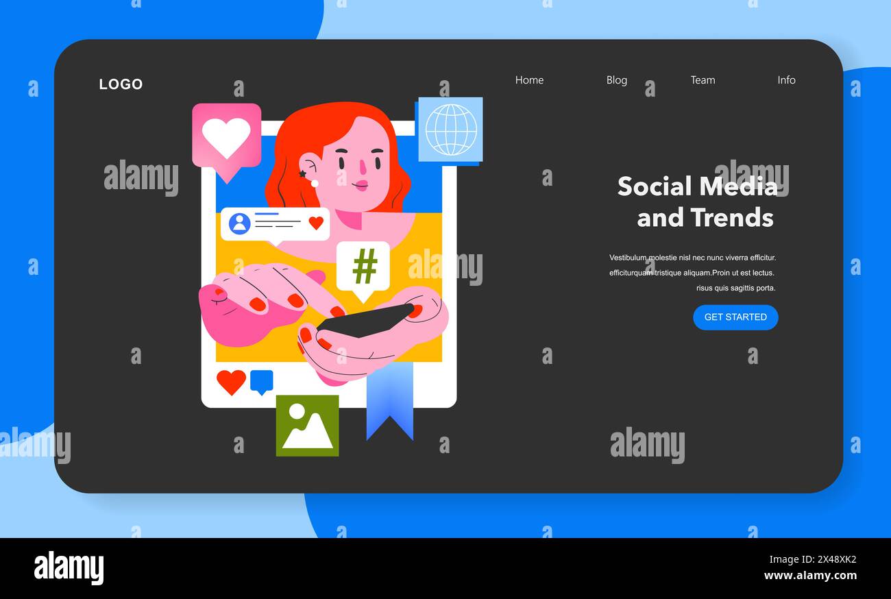 Momentary Marketing illustration. Capturing the essence of social media ...