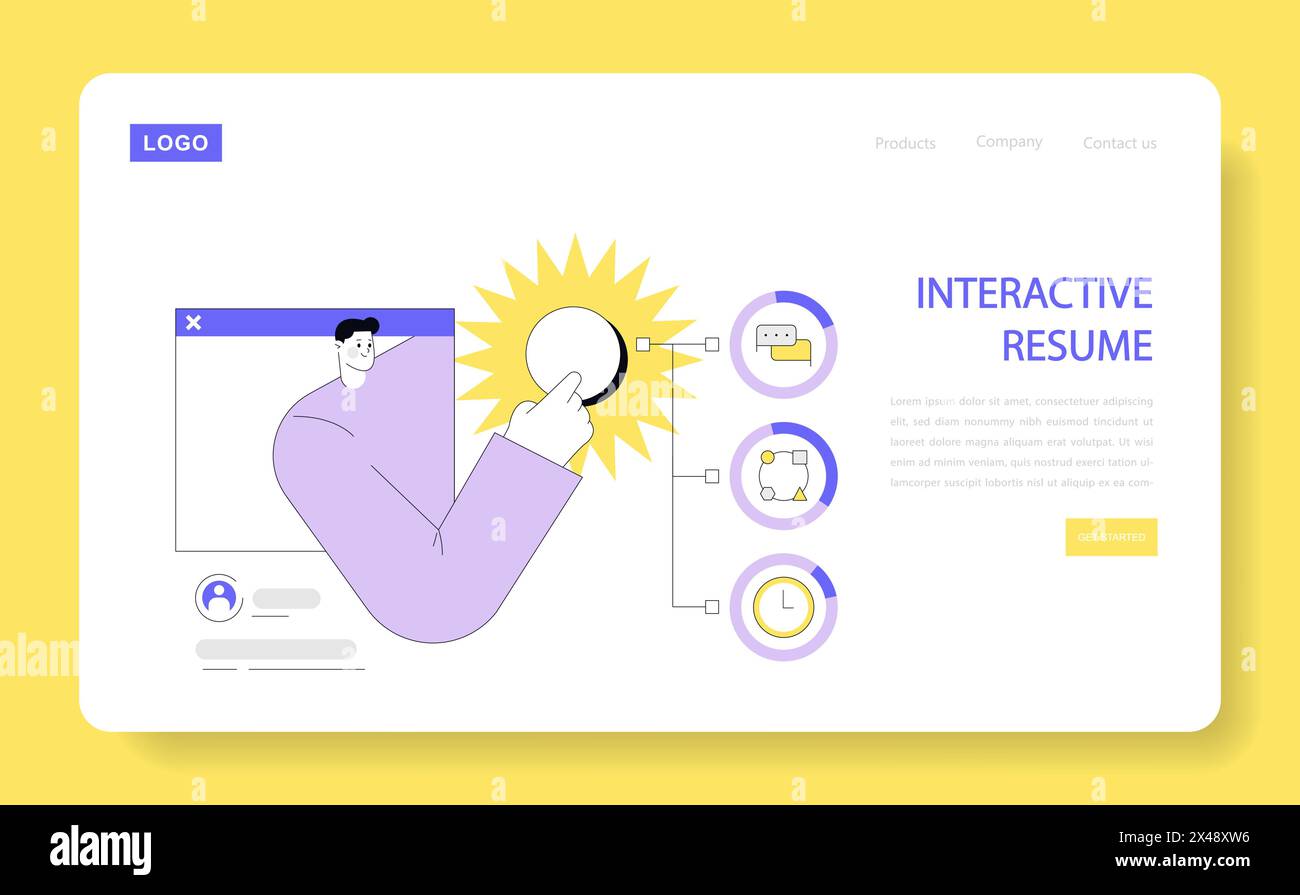 Interactive resume concept. An illustration presenting an engaging CV ...