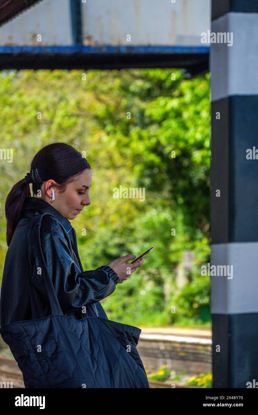 passengers on platform railway british rail network rail station west ...