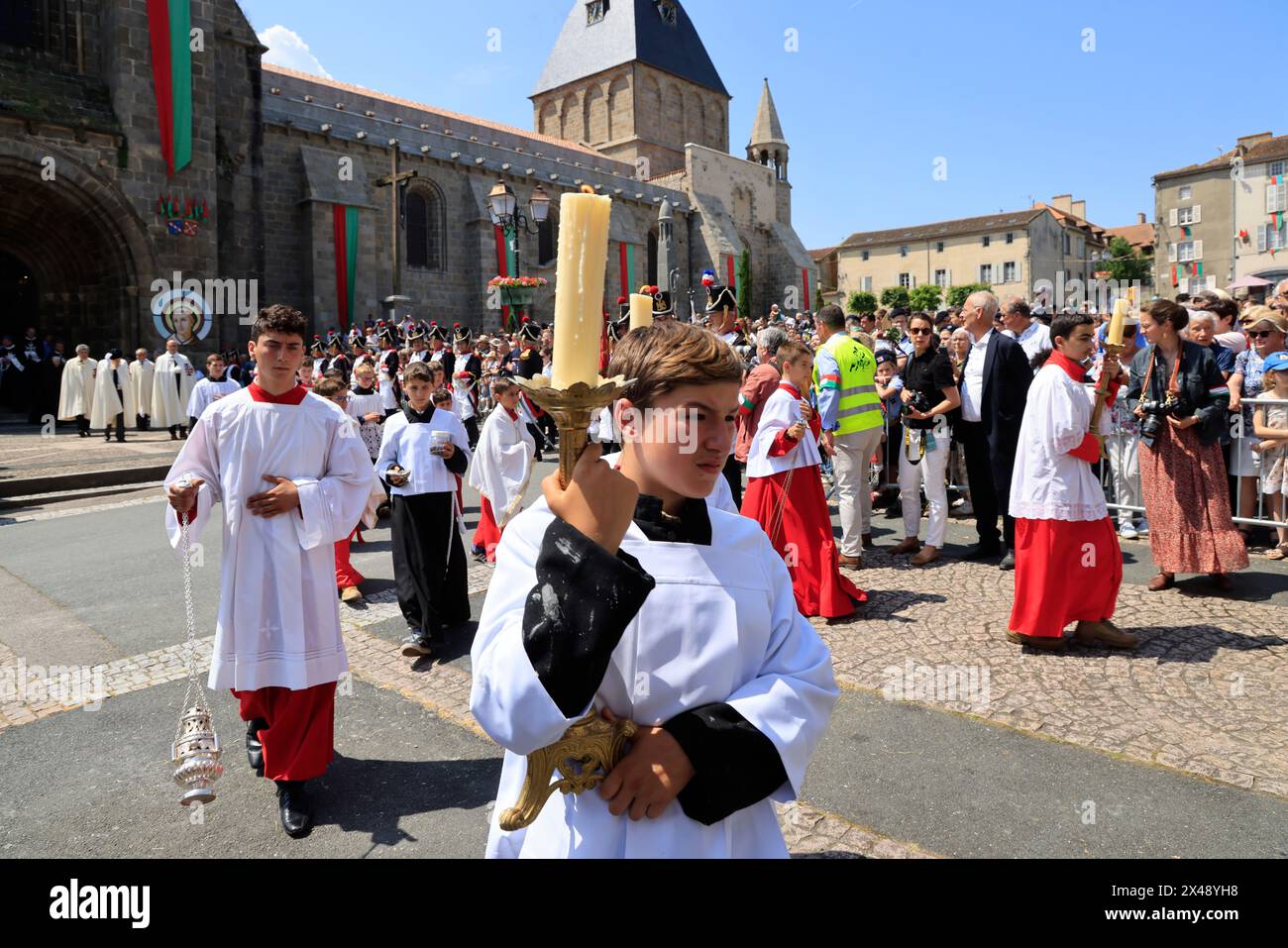 Le Dorat, France. Septennial ostensions of Dorat which celebrate the ...
