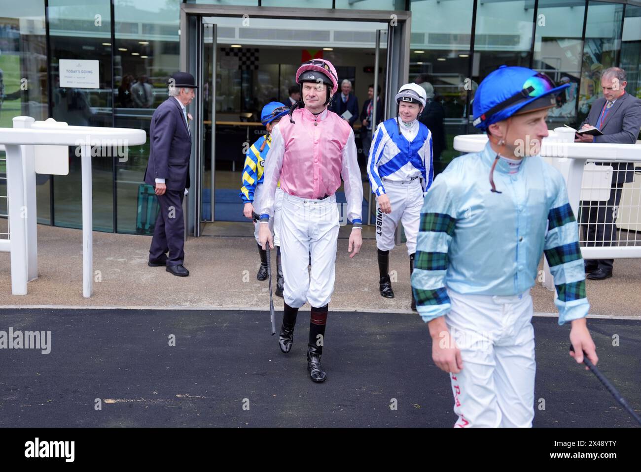 Jockey Robert Havlin (centre) at Ascot Racecourse, Berkshire. Picture ...