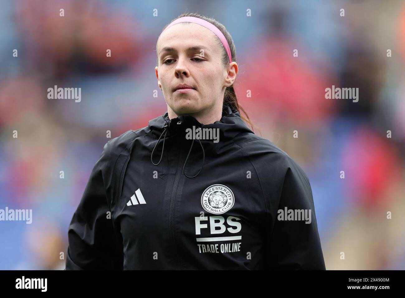 Sam Tierney of Leicester City Women warms up ahead of the Barclays ...