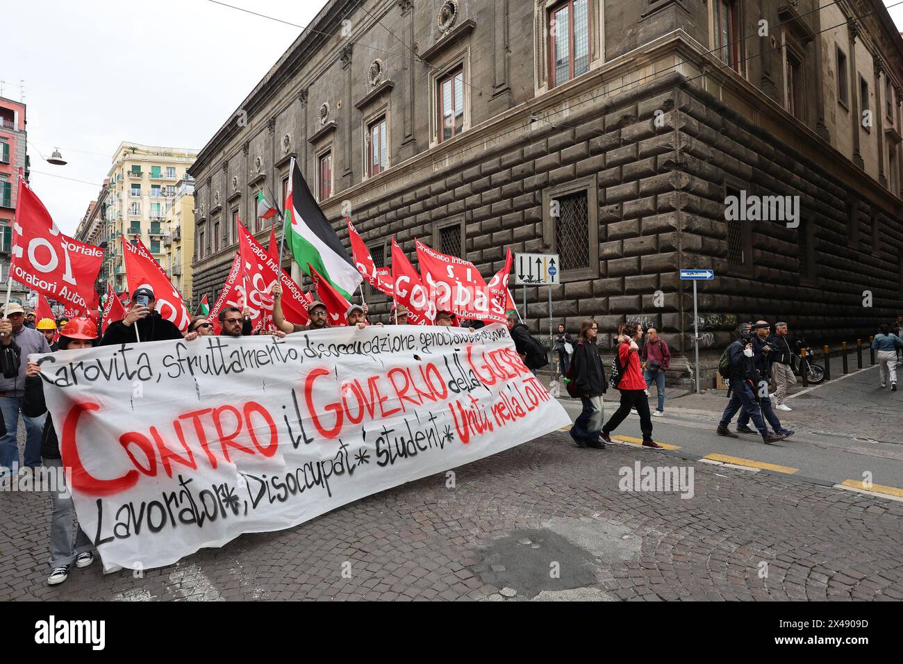 Napoli, Italy, 1 May 2024. People during the May Day demonstration ...