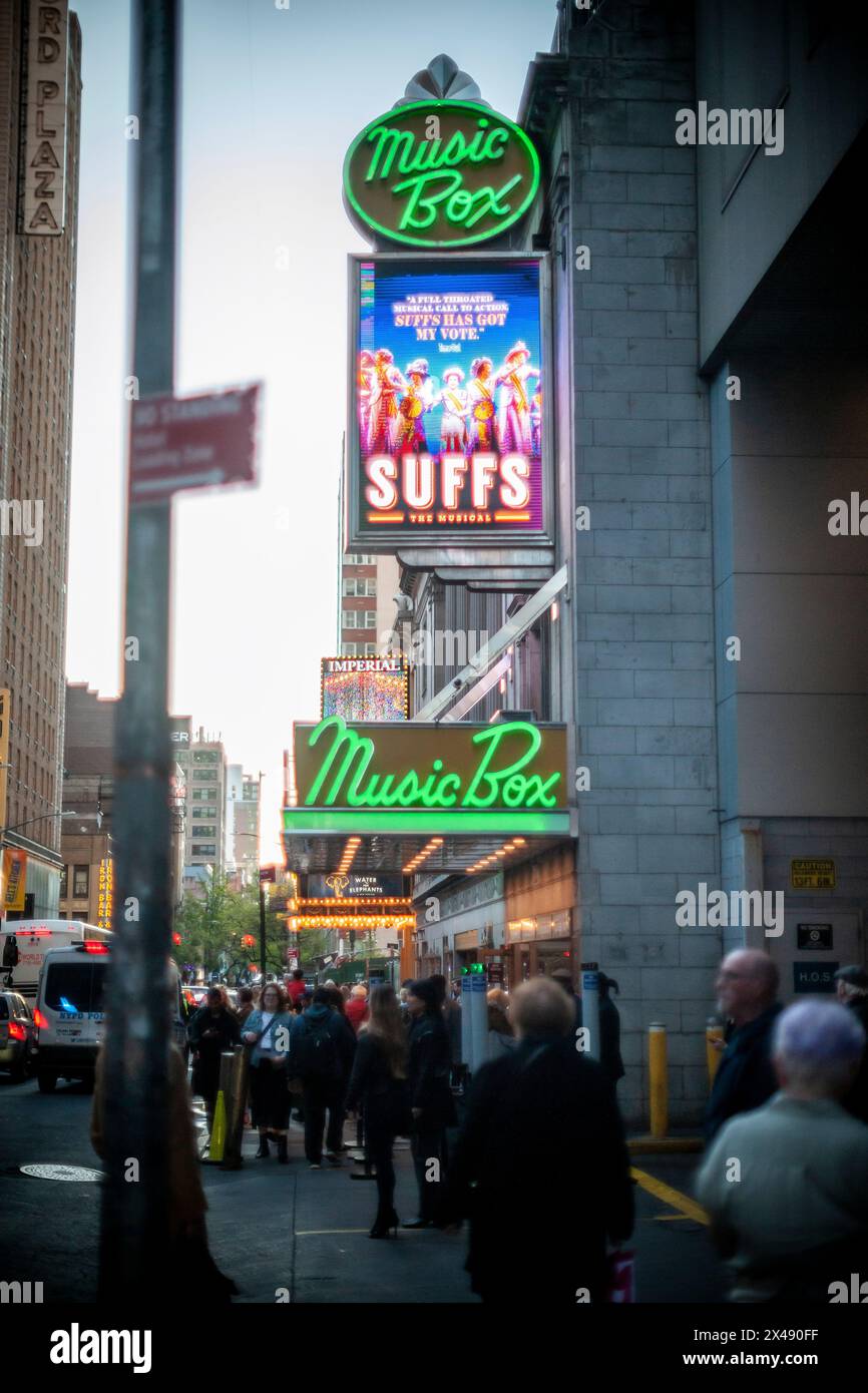 Theatergoers Outside The Music Box Theatre To See The Musical “suffs