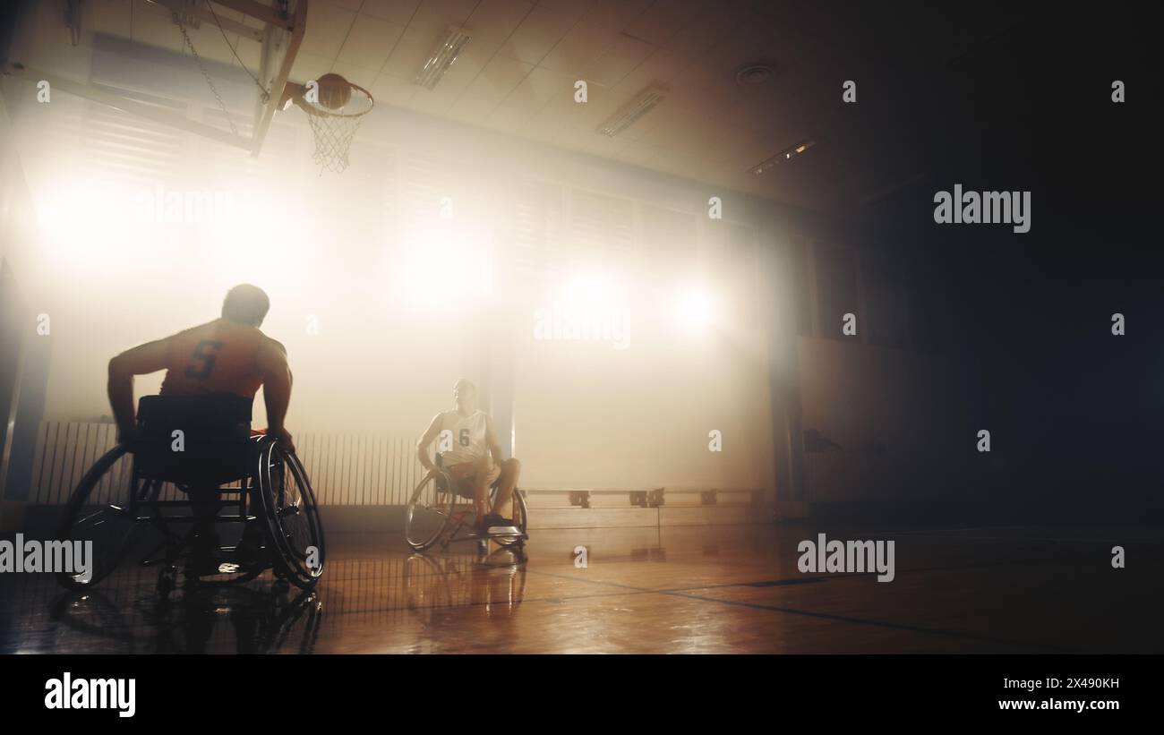 Wheelchair Basketball Game One on One: Professional Players Competing ...