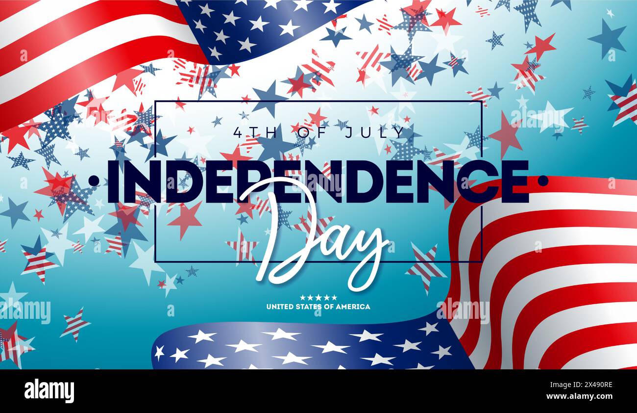 4th of July Independence Day of the USA Vector Illustration with ...