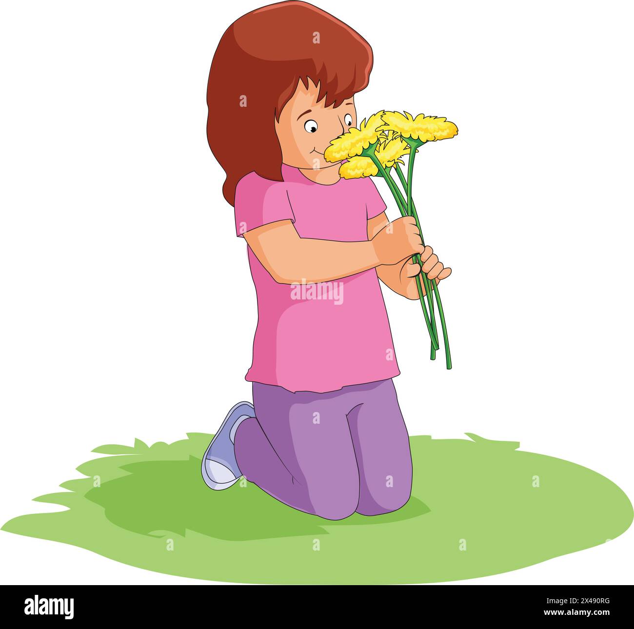 Cute beautiful kid girl Stock Vector Images - Alamy
