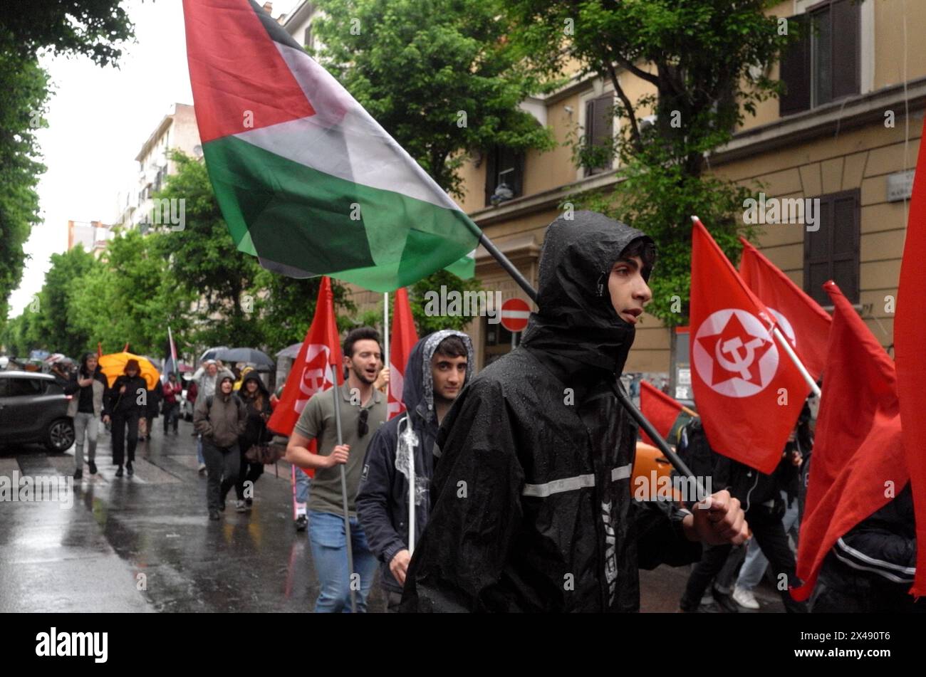 Rome, Italy. 01st May, 2024. On International Workers' Day leftist ...