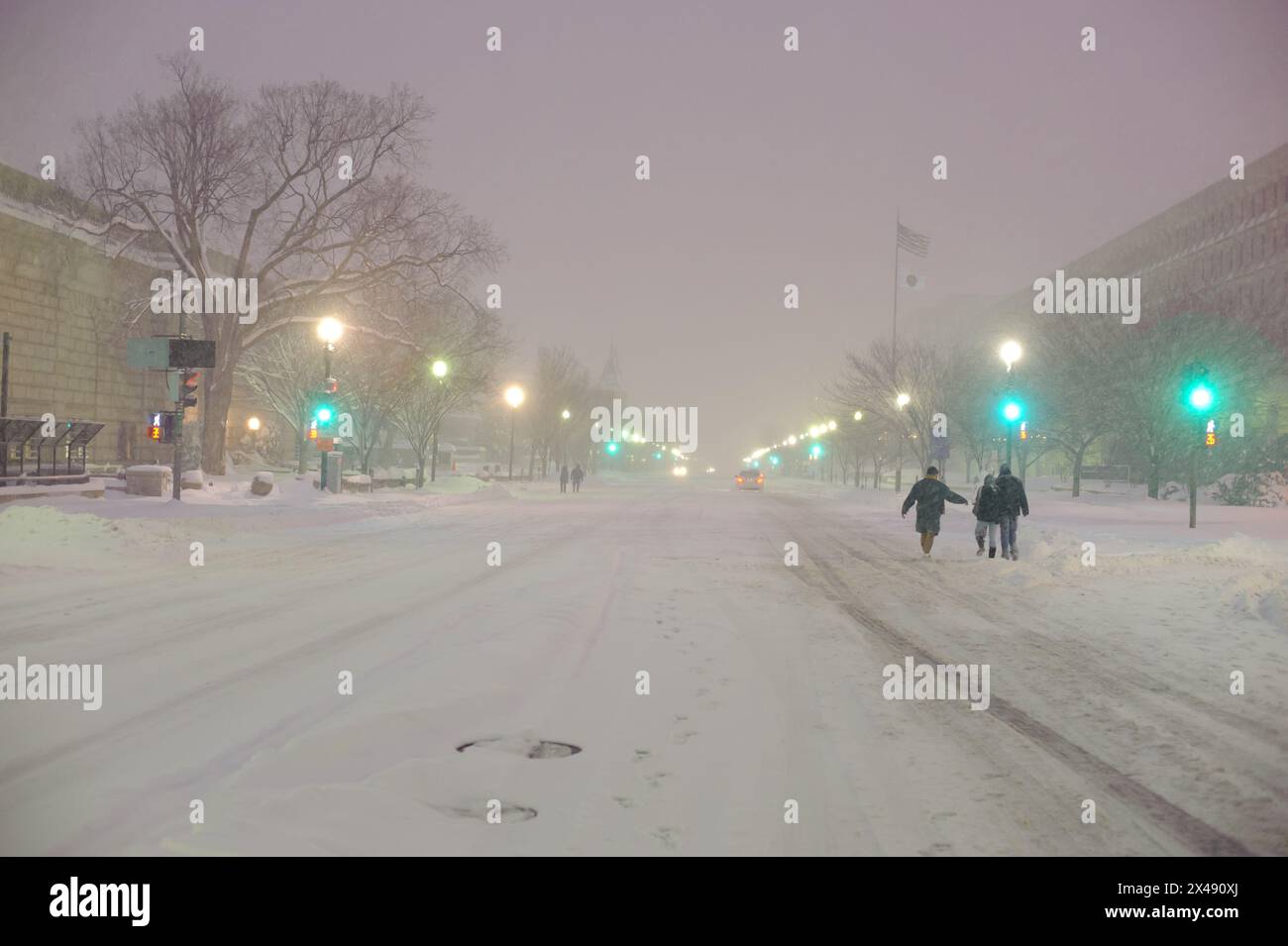 snowfall in Washington D.C., capital of USA Stock Photo - Alamy