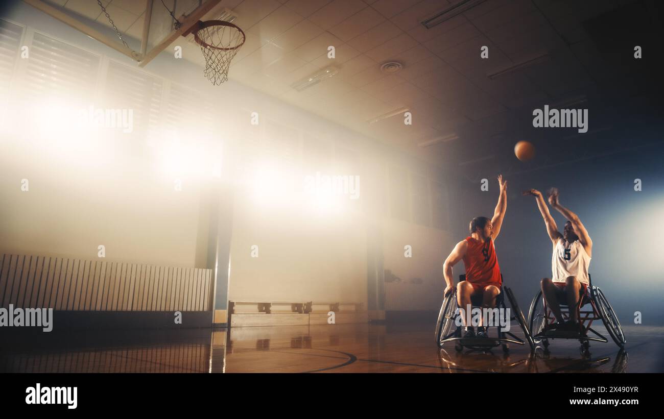 Wheelchair Basketball Game One on One: Professional Players Competing ...