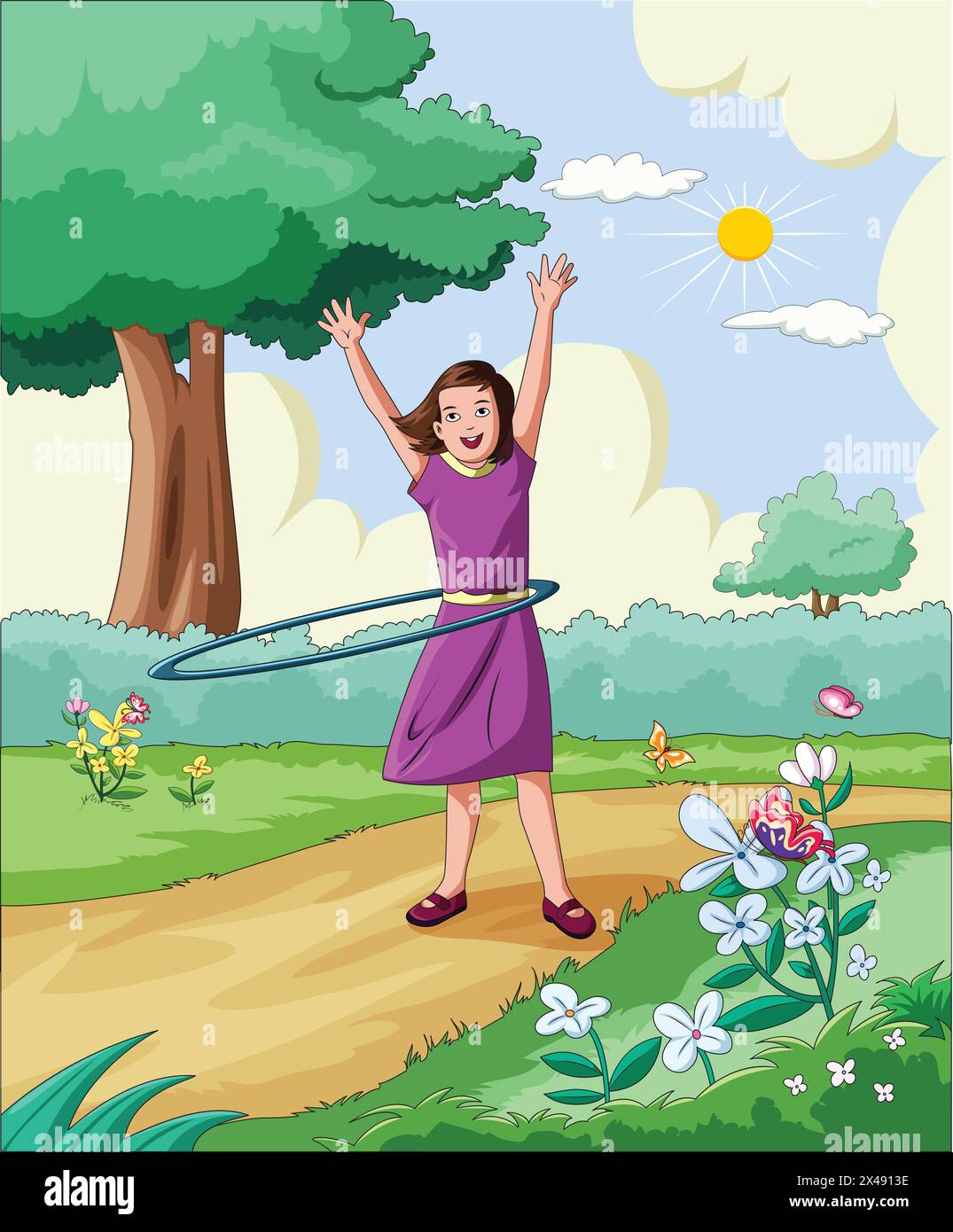 Girl panorama view Stock Vector Images - Alamy