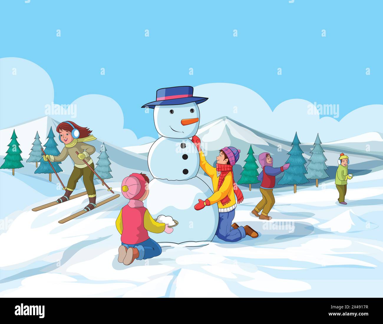 Cute boy girl enjoying Stock Vector Images - Alamy