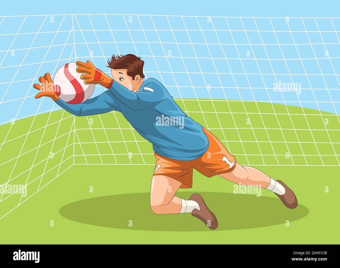 Cartoon football goalkeeper Stock Vector Images - Alamy