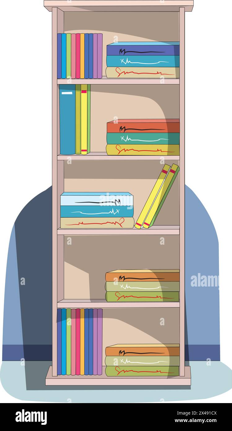 Books cabinet interior Stock Vector Images - Alamy
