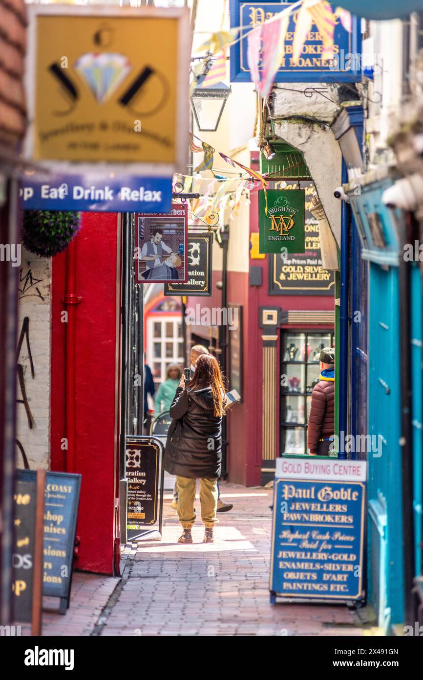 Brighton, April 19th 2024: The Lanes Stock Photo - Alamy