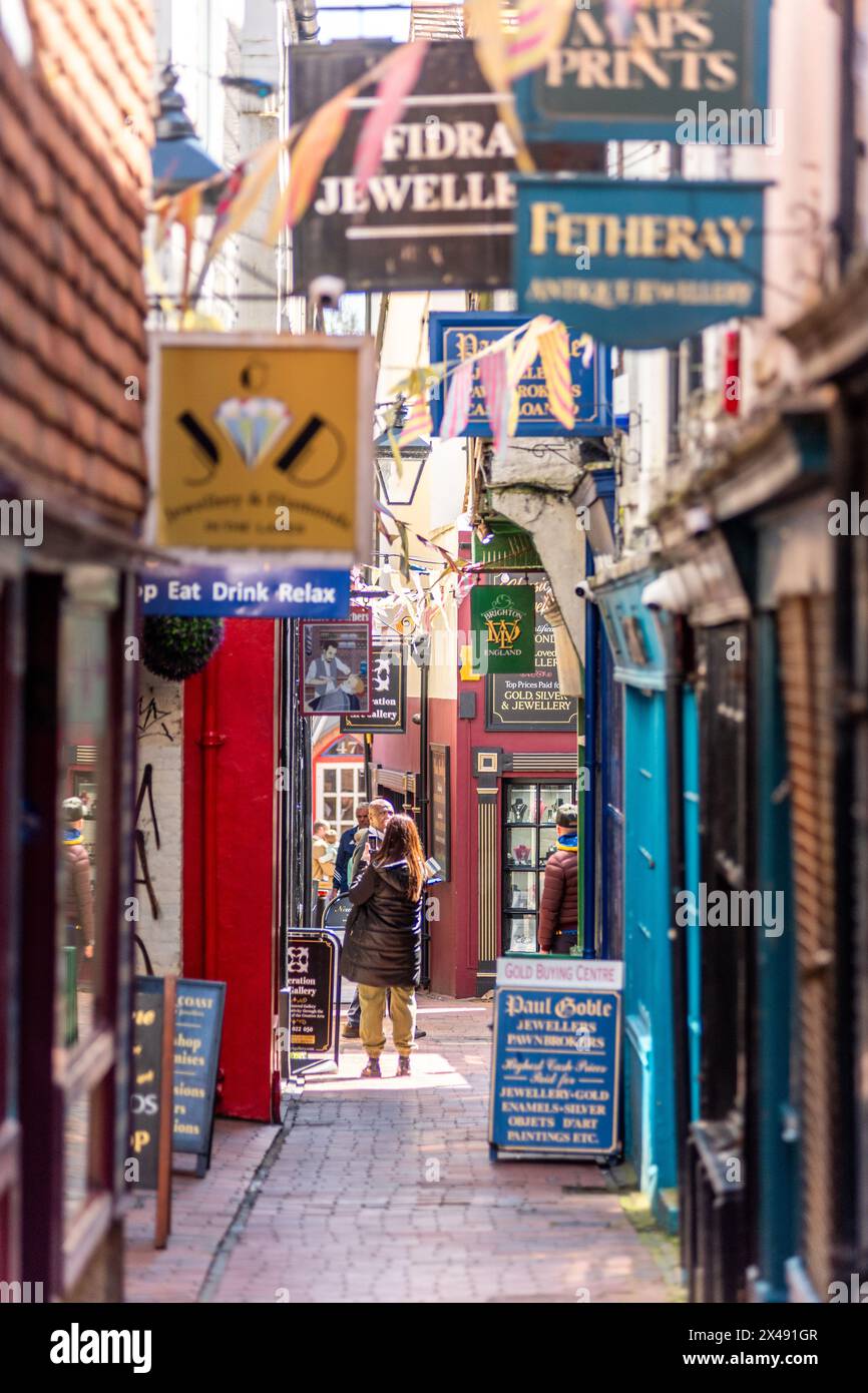 Brighton, April 19th 2024: The Lanes Stock Photo - Alamy