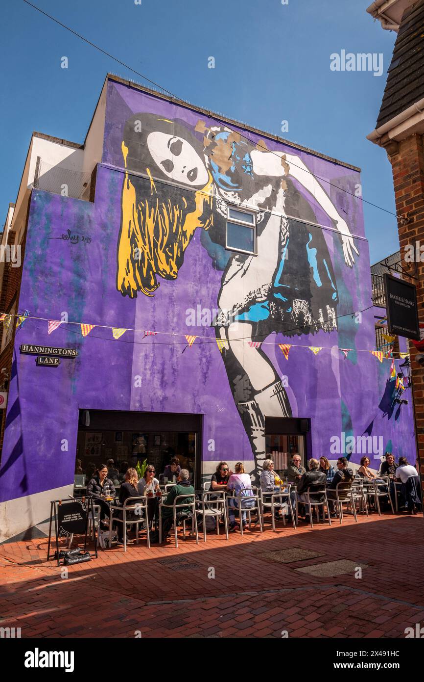 Brighton, April 19th 2024: Alice In Wonderland street art Stock Photo ...