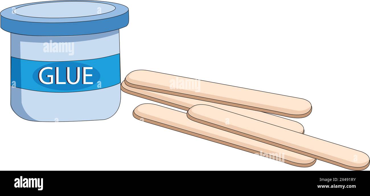 Glue with wooden sticks Stock Vector Image & Art - Alamy