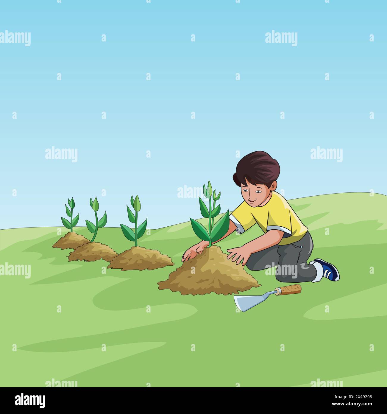 Student planting trees hi-res stock photography and images - Alamy