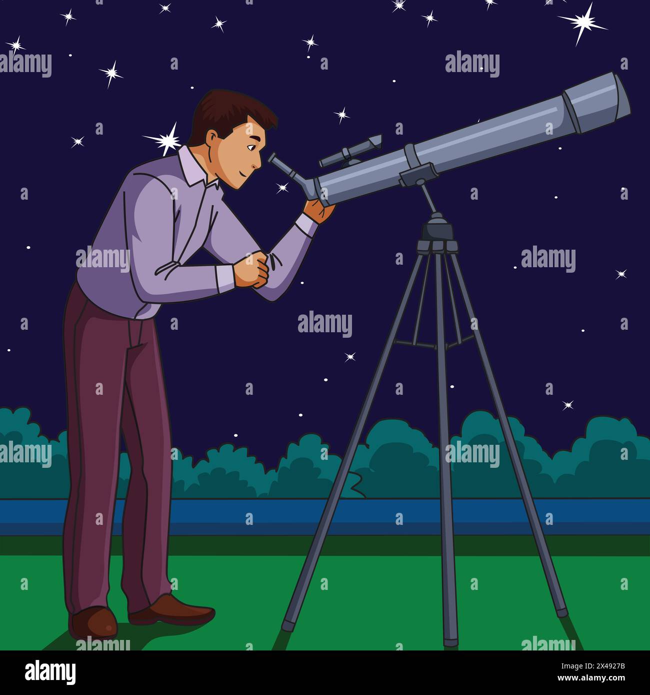 Observing the sky astronomical telescope Stock Vector Images - Alamy