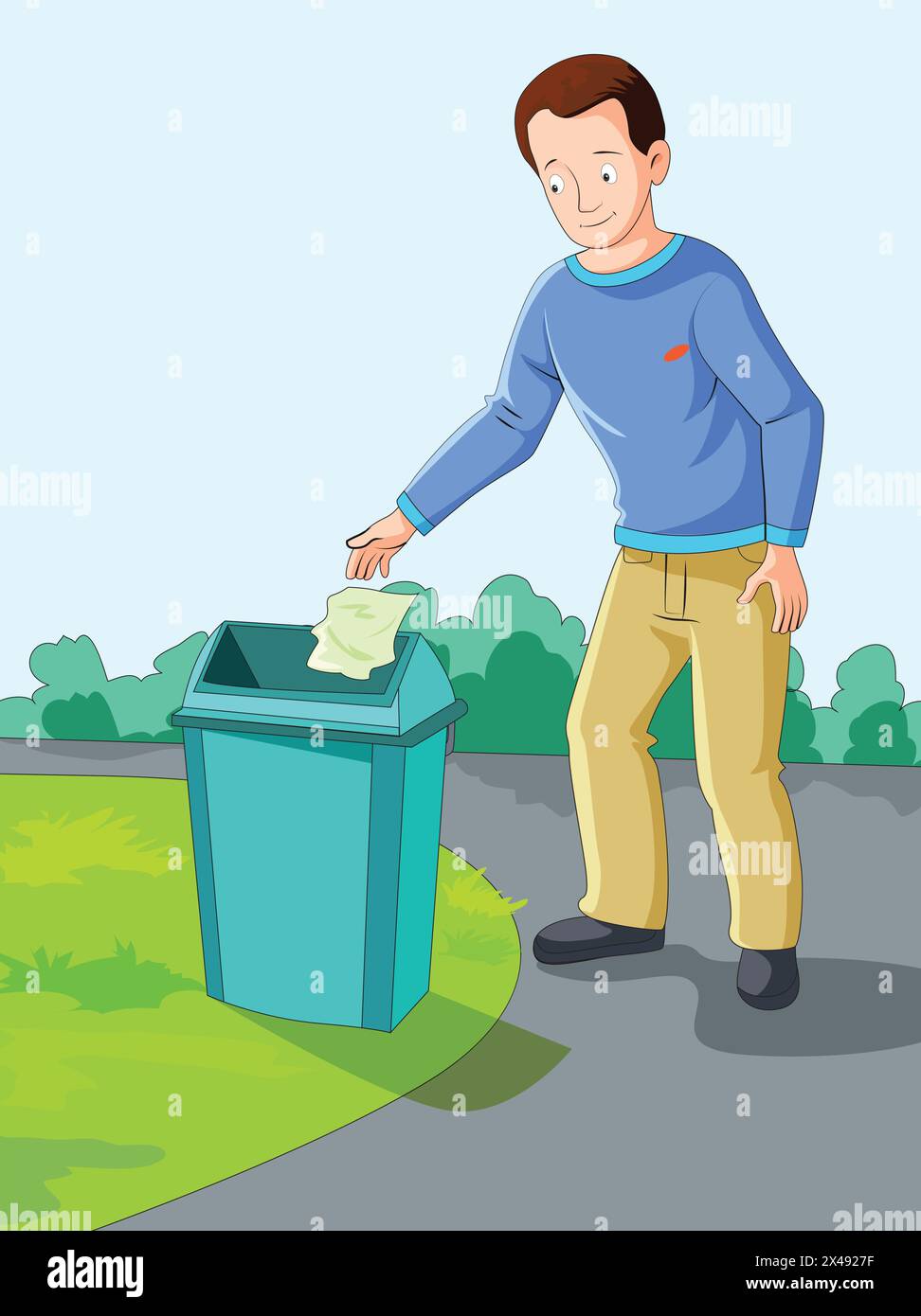 Ecology garbage collection woman Stock Vector Images - Alamy