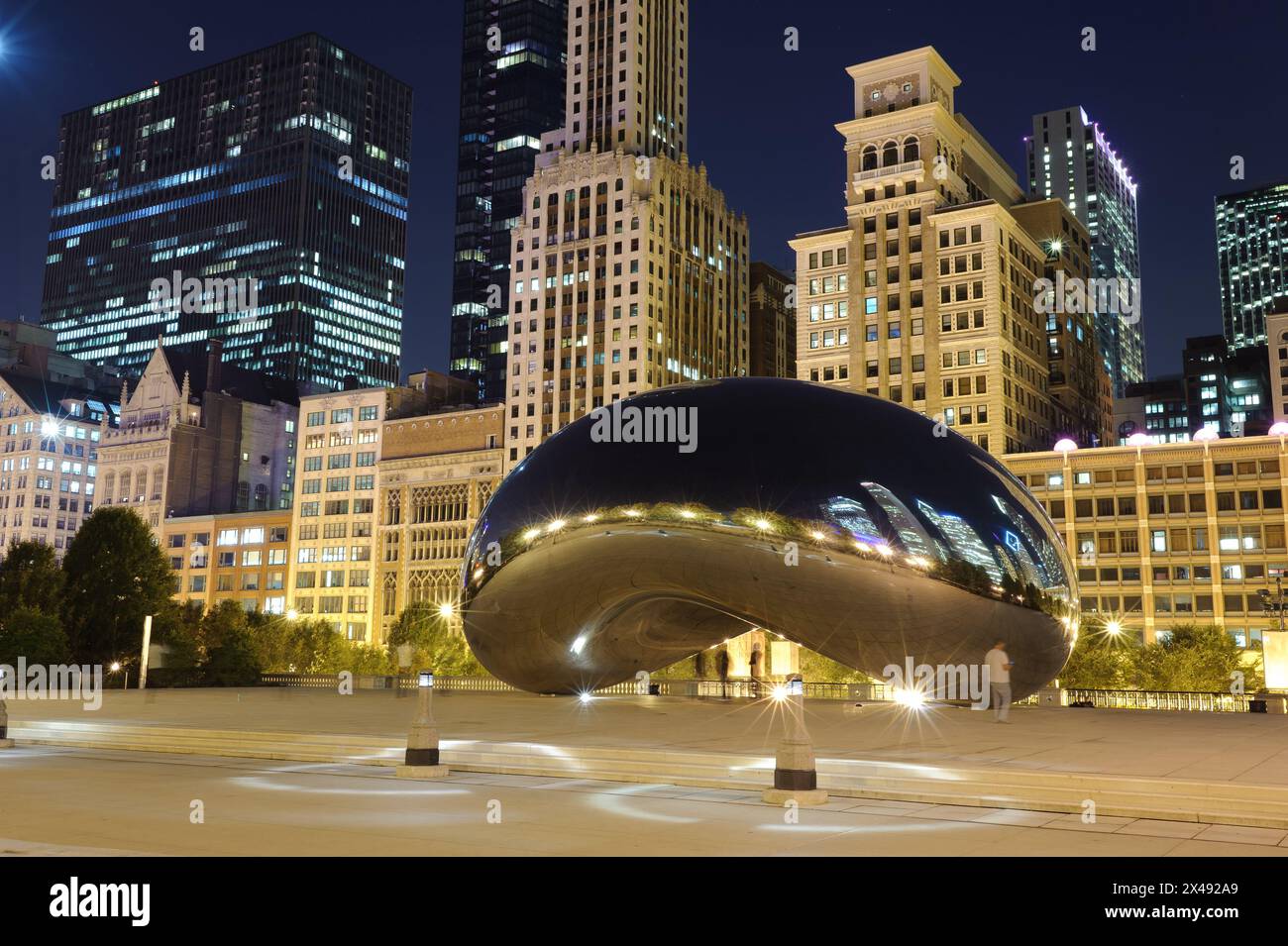Millennium Park, Chicago. Cloud Gate, also known as the Bean is one of ...