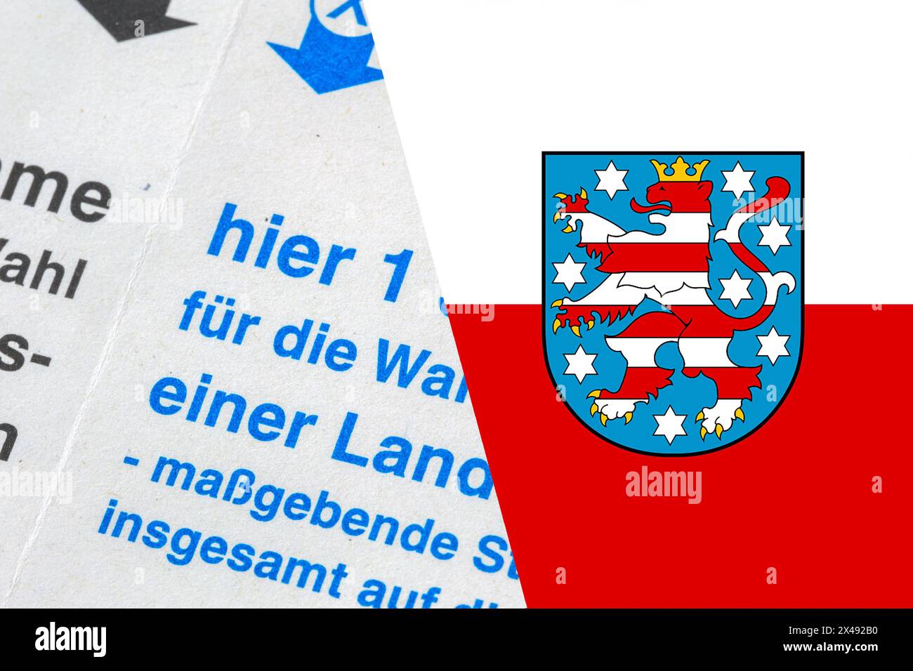 Symbol image of state election in Thuringia: Flag of Thuringia and ...