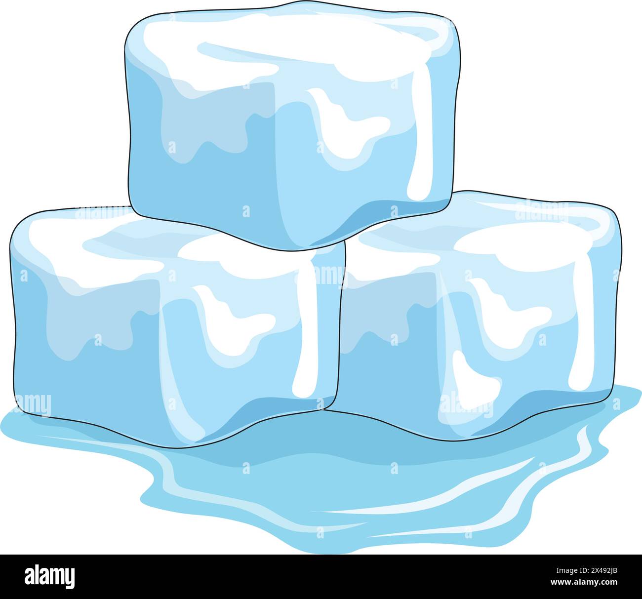 Melting ice cubes air bubbles Stock Vector Images - Alamy