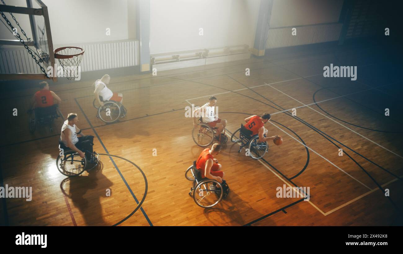 Wheelchair Basketball Game Court: Paraplegic Professional Players ...