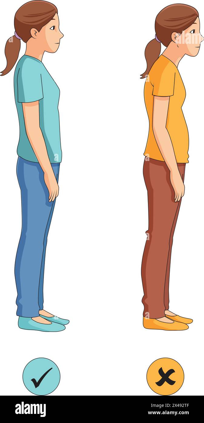 Right and wrong posture Stock Vector Image & Art - Alamy