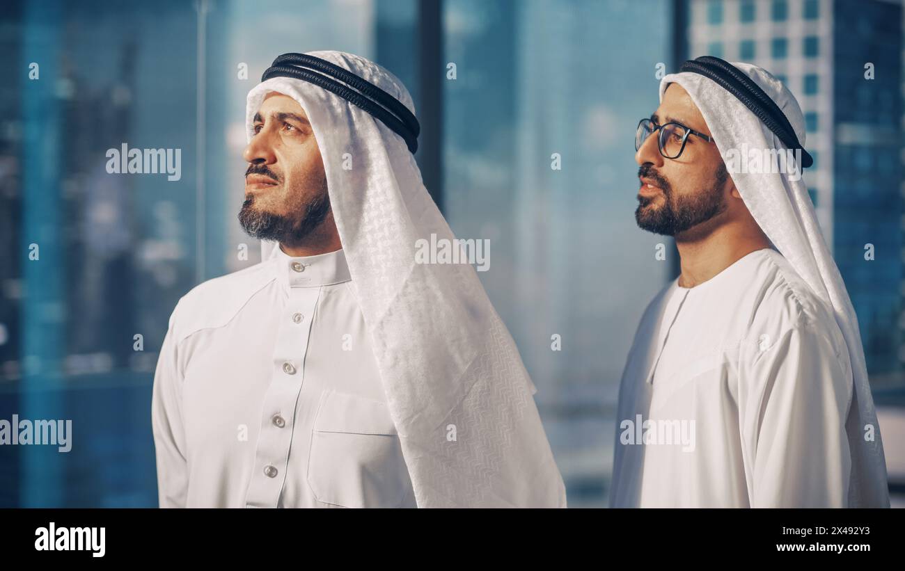 Portrait of Two Successful Muslim Businessmen in Traditional Outfits ...