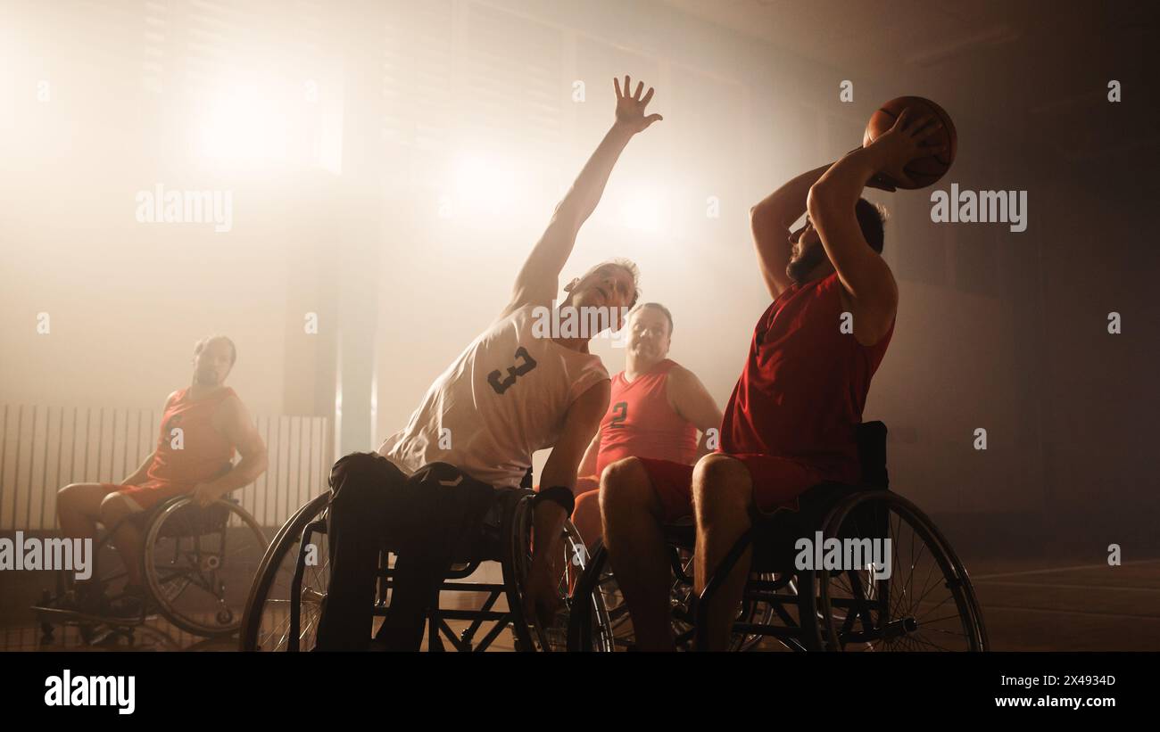 Wheelchair basketball player dribbling ball hi-res stock photography ...