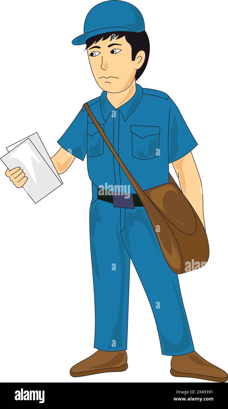 Postman delivering letters Stock Vector Images - Alamy