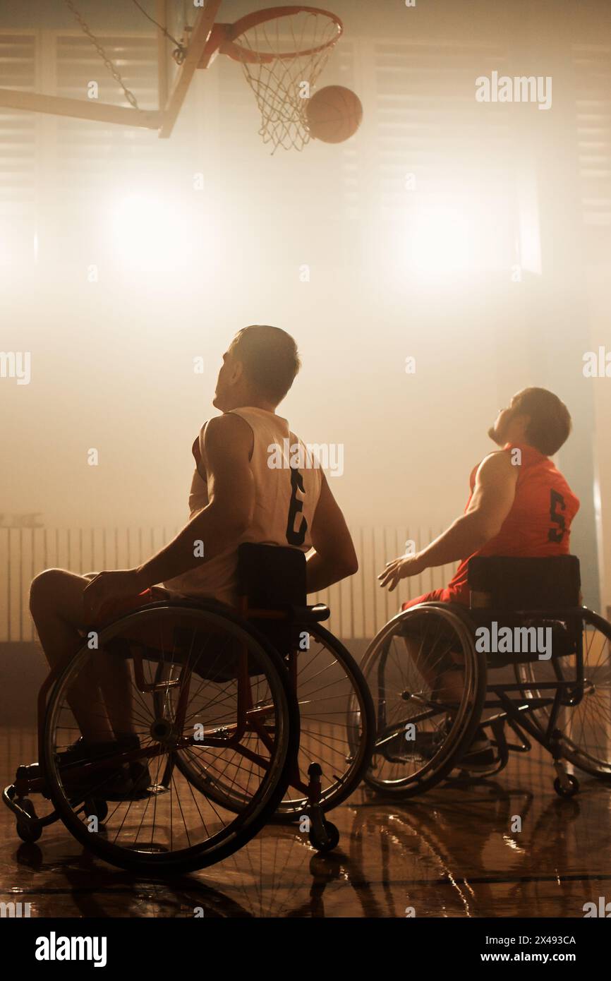 Wheelchair Basketball Game One on One: Professional Players Competing ...