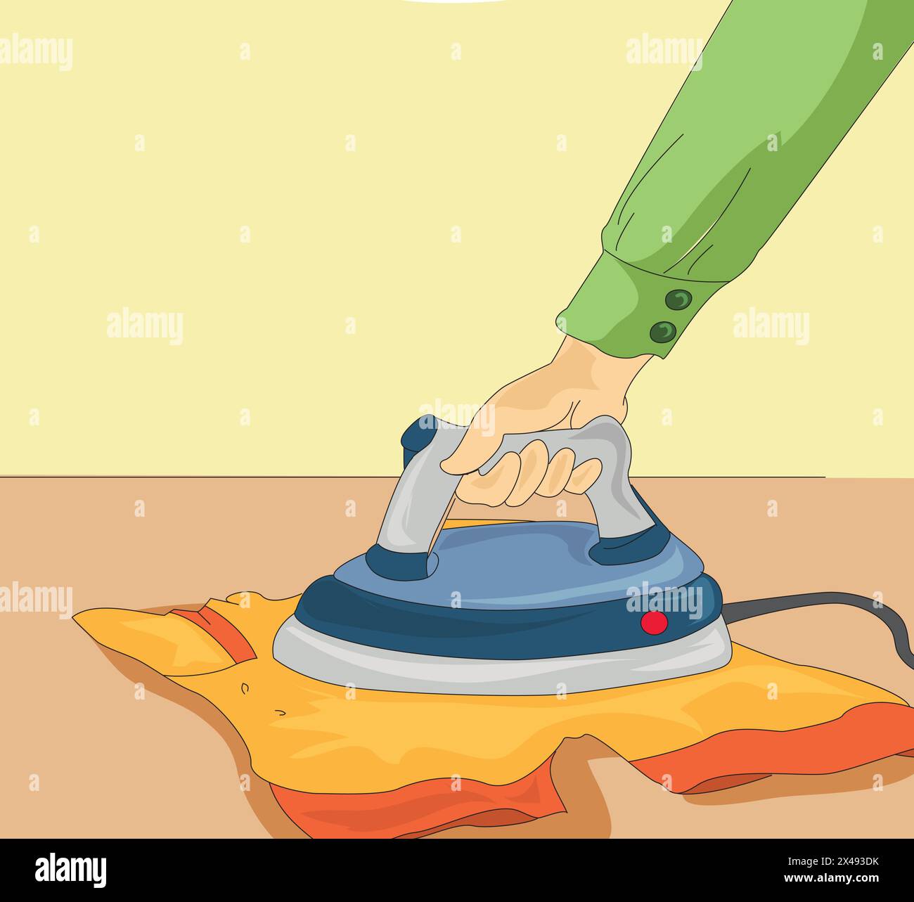 Man ironing clothes Stock Vector Image & Art - Alamy