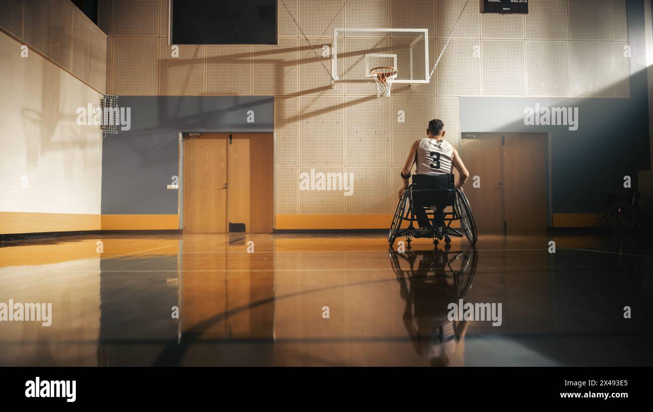 Wheelchair Basketball Player Wearing White Shirt Standing on a ...